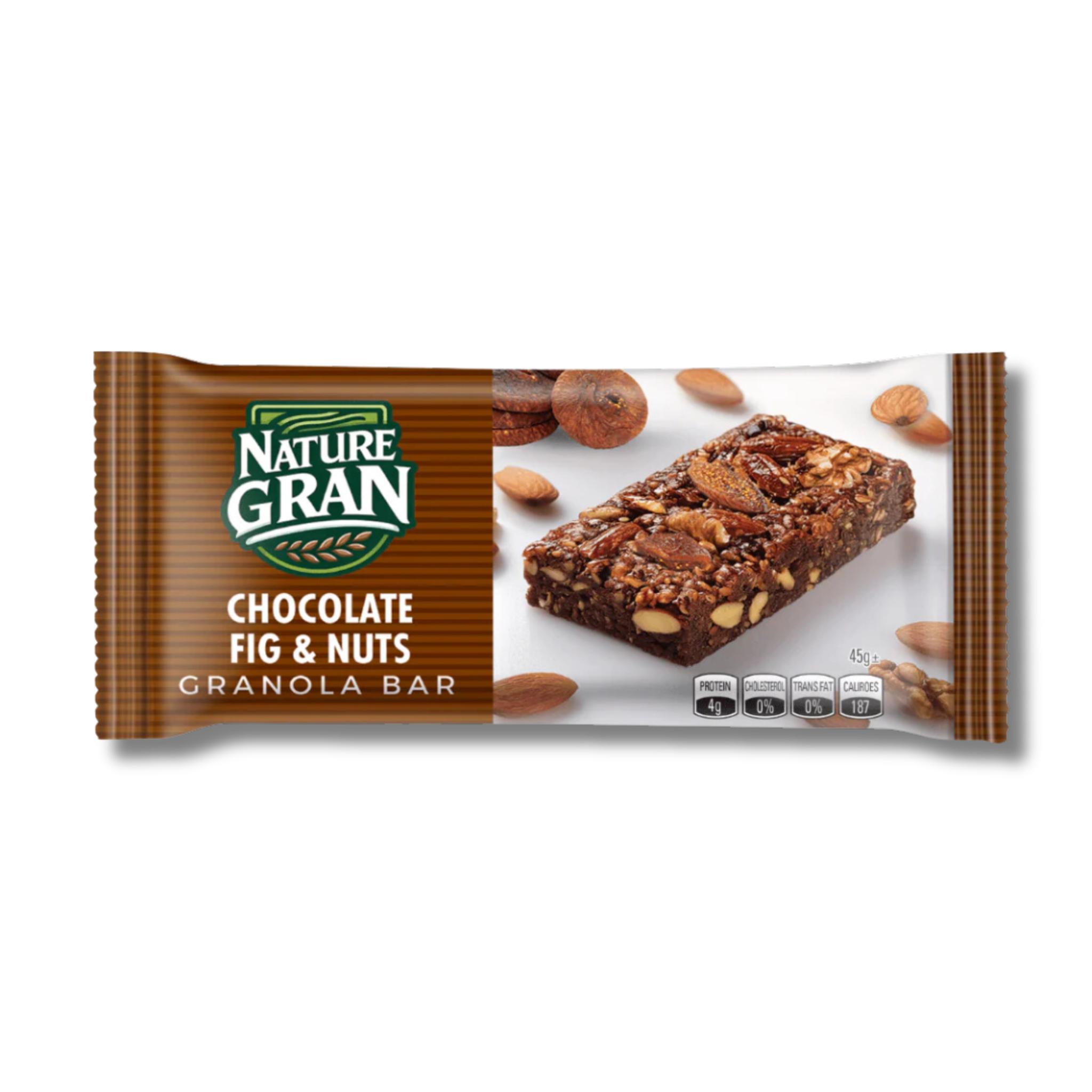 Chocolate Granola Cereal Bar – Fig & Nut Snack – Nature Gran